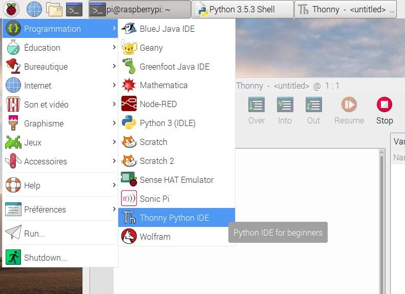 Raspbian : Commencer à programmer avec Python - Raspberry Pi France